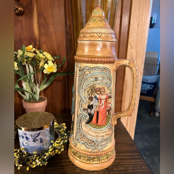 Vintage | Accents | Vintage Hand Painted Mug Stein German Style Stein ...